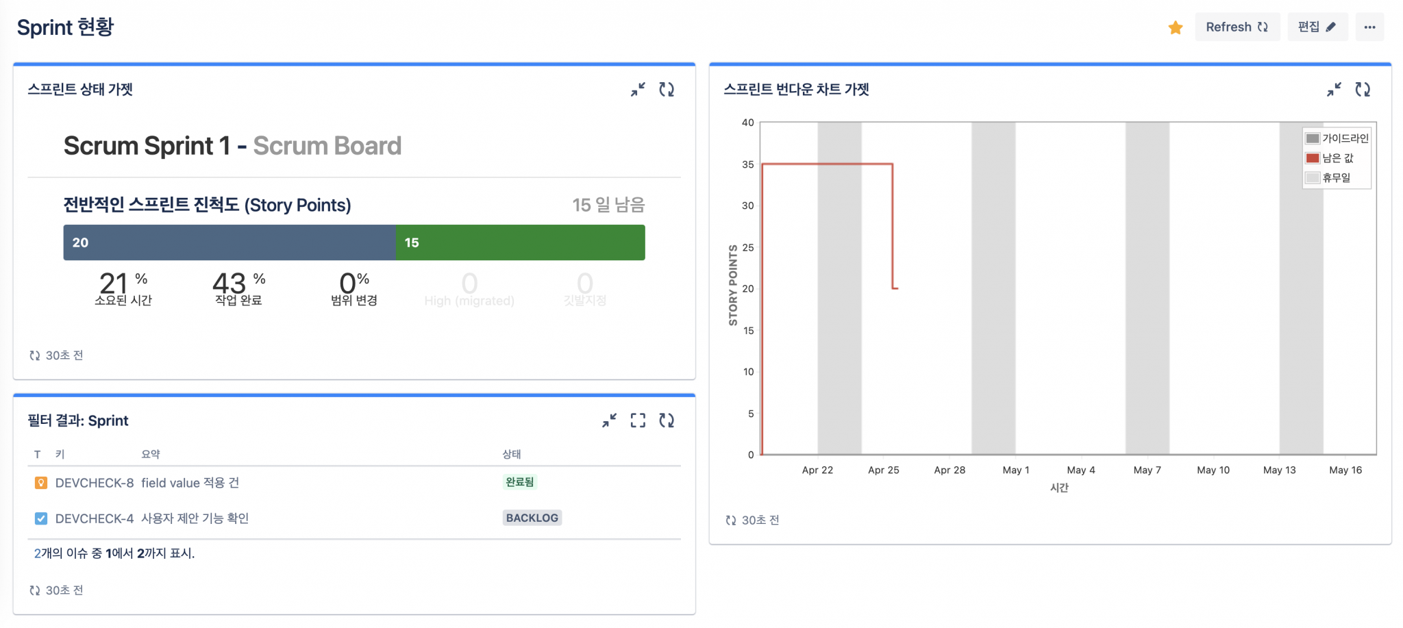 오픈소스컨설팅 테크블로그 Jira Scrum스크럼 보드를 활용한 Sprint스프린트 진행 Jira를 처음 사용하는 사람도 쉽게 따라하는 가이드 Feat애자일